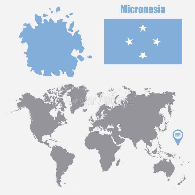 Micronesia Map with Flag Inside and Ribbon Stock Vector - Illustration ...