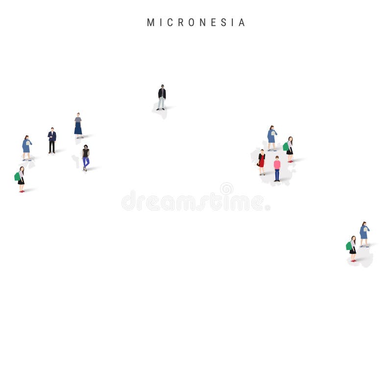 Micronesia Population Map. Large Group of People in a Shape of ...