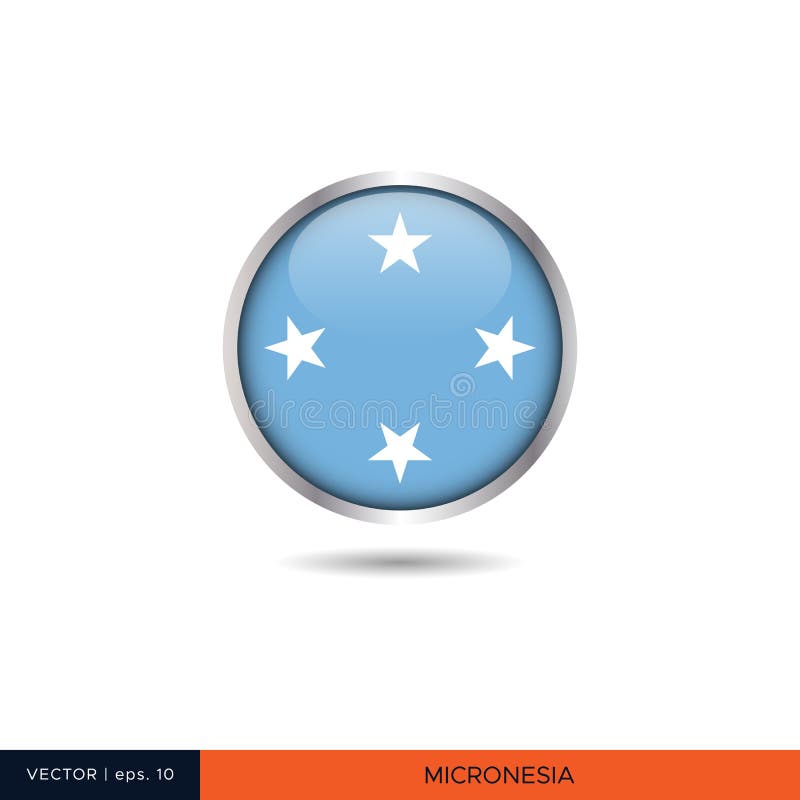 Micronesia Round Flag Vector Design. Stock Vector - Illustration of ...