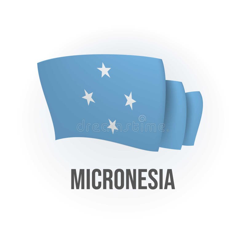 Micronesia Vector Flag. Bended Flag of Micronesia, Realistic Vector ...