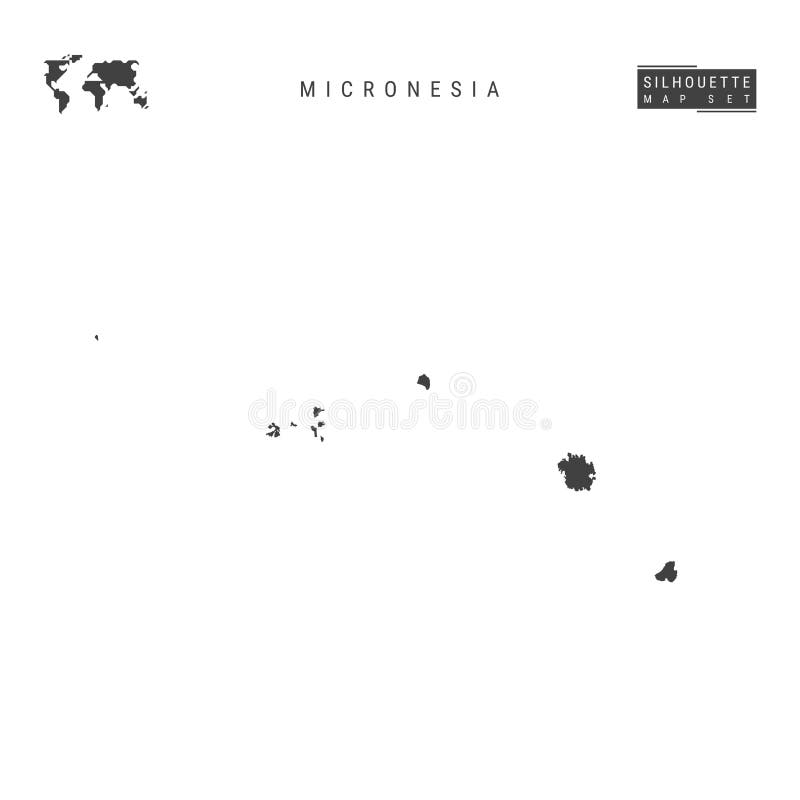Micronesia Vector Map Isolated on White Background. High-Detailed Black ...