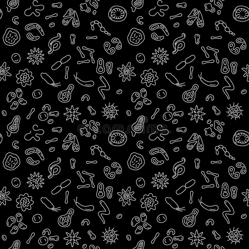 Microorganism and Bacteria Vector Pathogen Concept Dark Thin Line ...