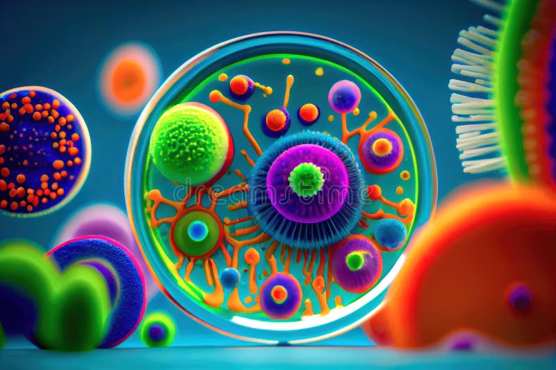 Microorganism Cells Background, Ai Generation Stock Illustration ...