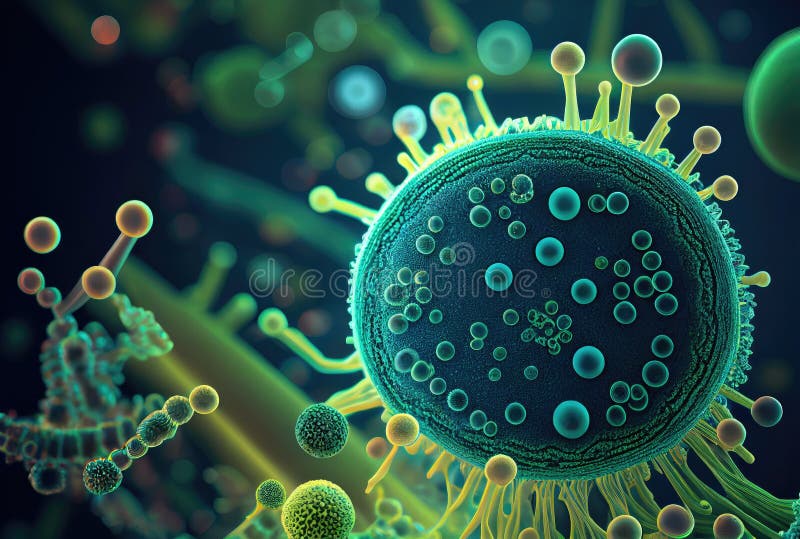 Microorganism Under Microscope Bacteria, Plankton or Viruses ...