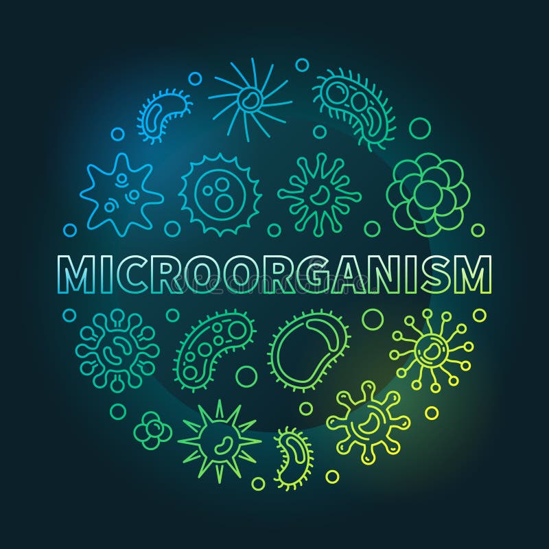 Microorganism Vector Colored Circular Outline Illustration Stock Vector ...