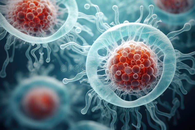 Microorganismes Ronds Sous Le Microscope Illustration Stock - Illustration du comporté, microbe ...