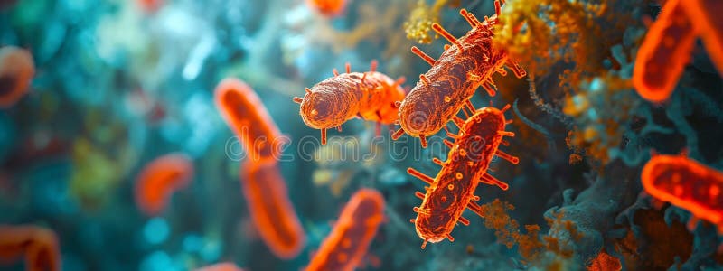 Microorganisms Close-up through a Microscope Stock Image - Image of ...