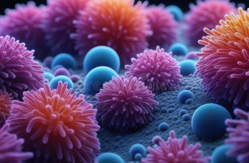 Microorganisms or Germs that Cause Disease. Colorful Virus or Bacteria ...