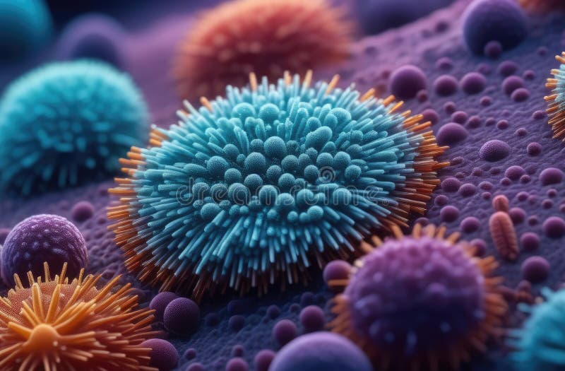 Microorganisms or Germs that Cause Disease. Colorful Virus or Bacteria ...