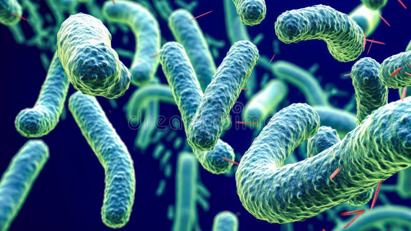 Microorganisms Observed through a Microscope Stock Illustration ...