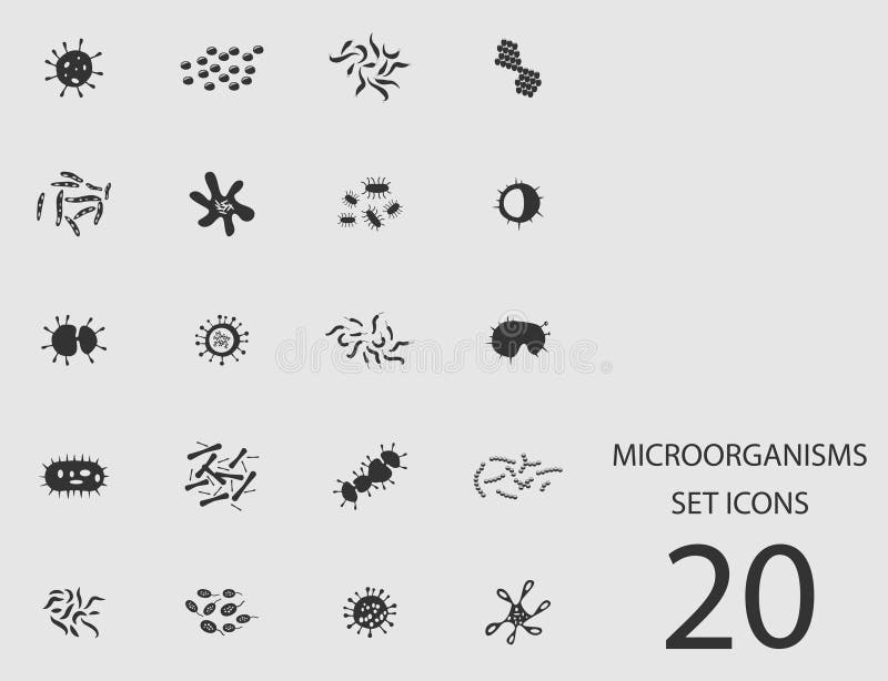 Microorganisms Set of Flat Icons. Vector Illustration Stock Vector ...