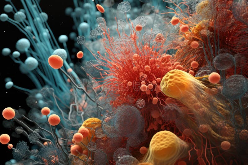 Microorganisms Under a Microscope for Fuel Cell Research Stock Image ...