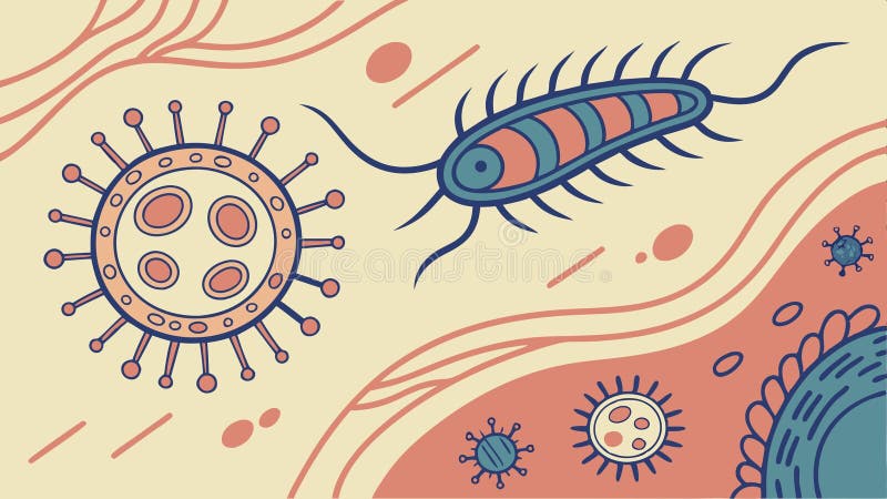 Microorganisms Under Microscope, Science Education Vector Design ...