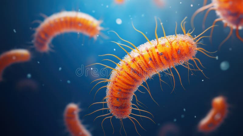 Microorganisms in Vibrant Colors Observed Under a Microscope Showcasing ...