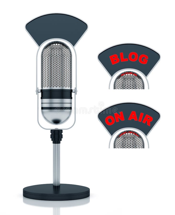 Radio Microphone Icons in Red and Green Colors. Isolated Record ...