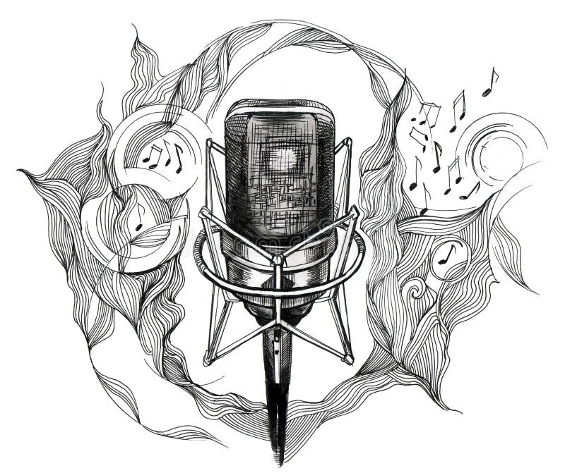 Skull Art Listen To Music Day of the Dead. Stock Illustration ...