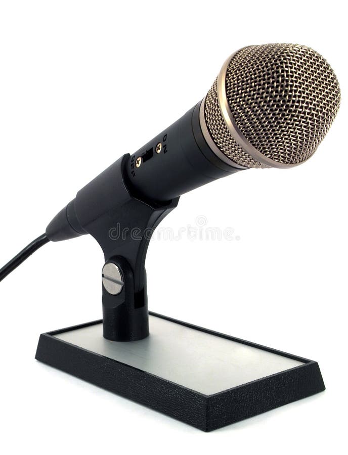 Modern microphone on white stock photo. Image of recording - 1143218
