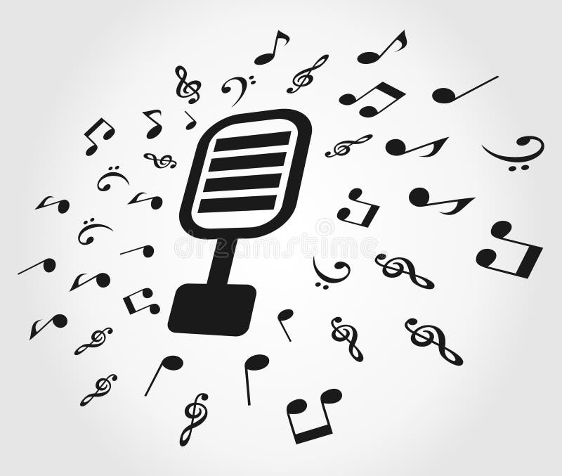 Stylized Treble Clef with Music Notes Isolated Stock Image ...