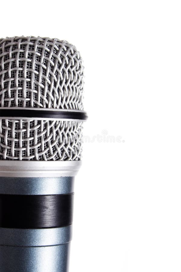 Vintage microphone on blue stock photo. Image of radio - 4641868