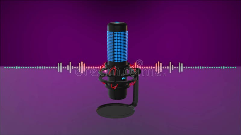 Microphone and Abstract Wave Technology Background. Podcast, Streaming ...