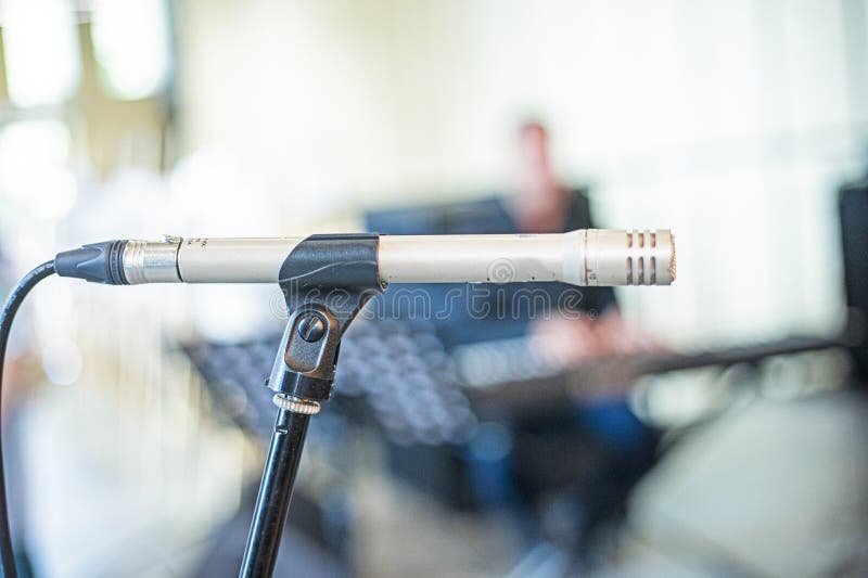 Microphone for Amplifying Sound when Playing Wind Stock Photo - Image ...