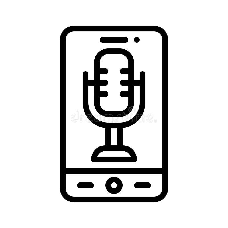 Microphone App Icon, Mobile Application Vector Illustration Stock ...