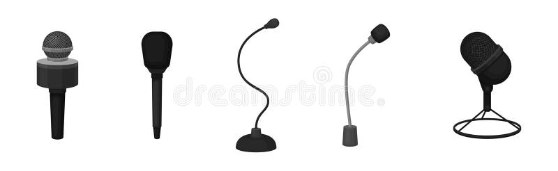 Microphone As Device Converting Sound into Electrical Signal Vector Set ...