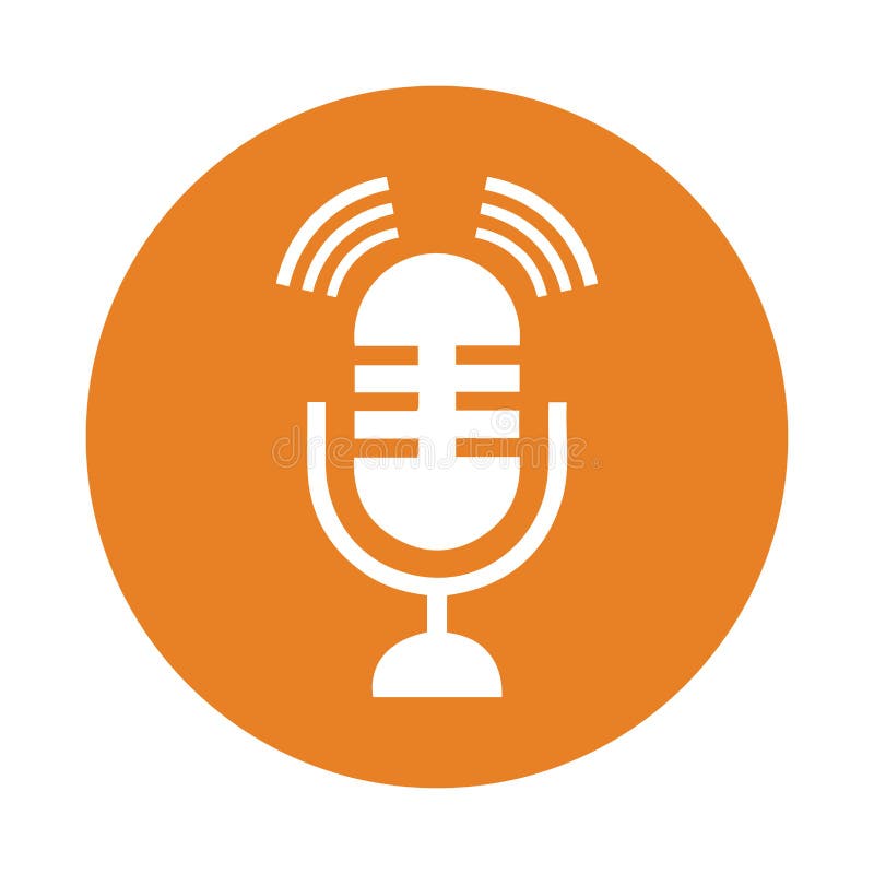 Microphone, Audio, Mic, Mike Icon. Orange Vector Sketch Stock ...