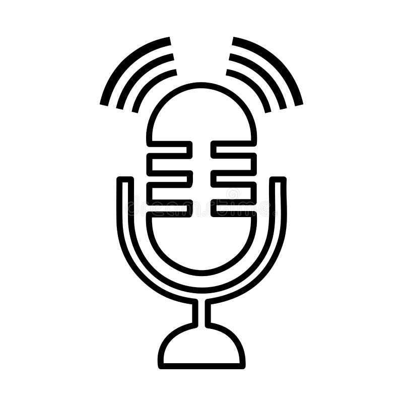 Microphone, Audio, Mic, Mike Outline Icon. Line Vector Design Stock ...