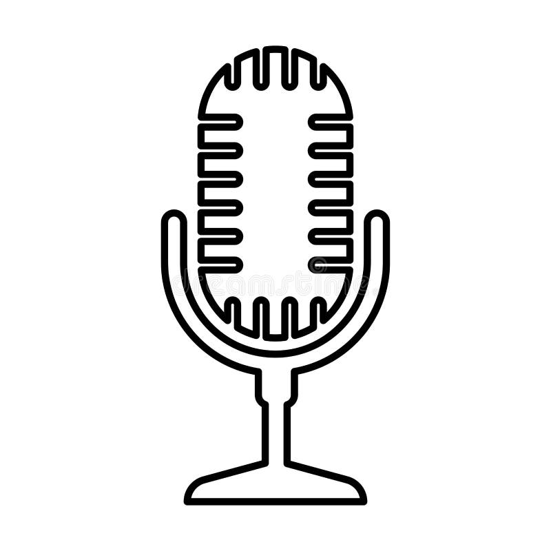 Microphone, Audio, Mic, Mike Outline Icon. Line Vector Design. Stock ...