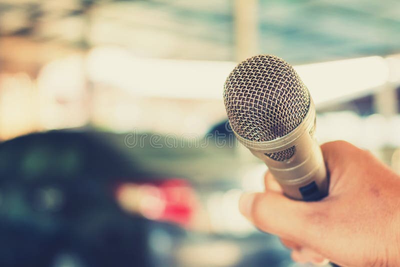 Microphone audio mixer. stock image. Image of presentation - 87057657