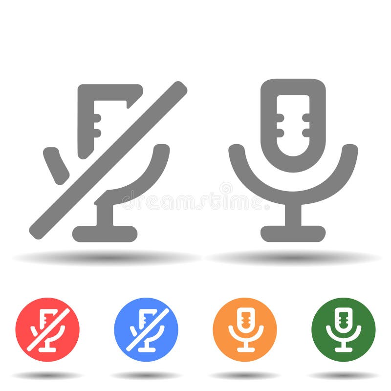 Microphone Audio Muted and Unmuted Icon Vector Stock Vector ...