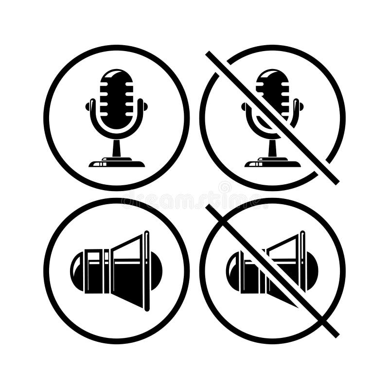 Microphone and Audio Speaker Sound Icon Stock Vector - Illustration of ...