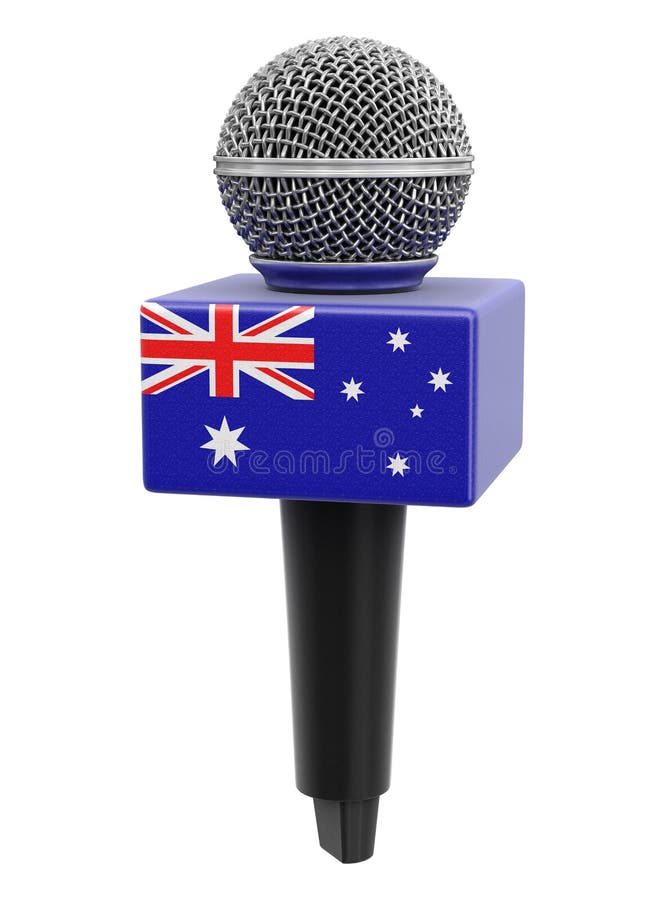 Microphone with Australian Flag. Image with Clipping Path Stock ...