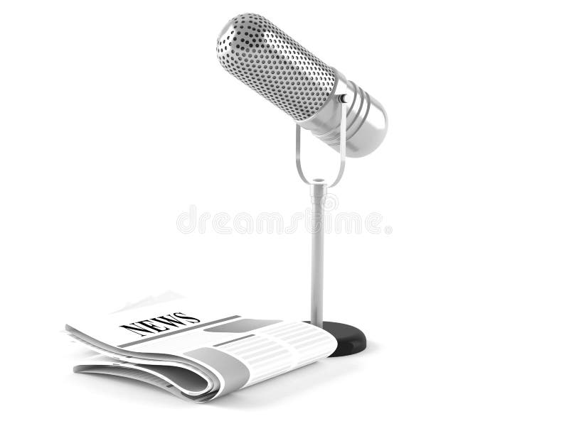 Microphone avec le journal illustration stock. Illustration du ...
