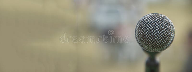 Microphone banner detail stock illustration. Illustration of sign ...