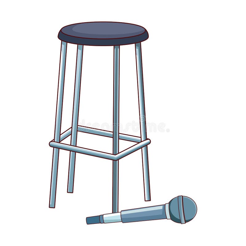 Microphone and Bar Stool, Flat Design Stock Vector - Illustration of ...