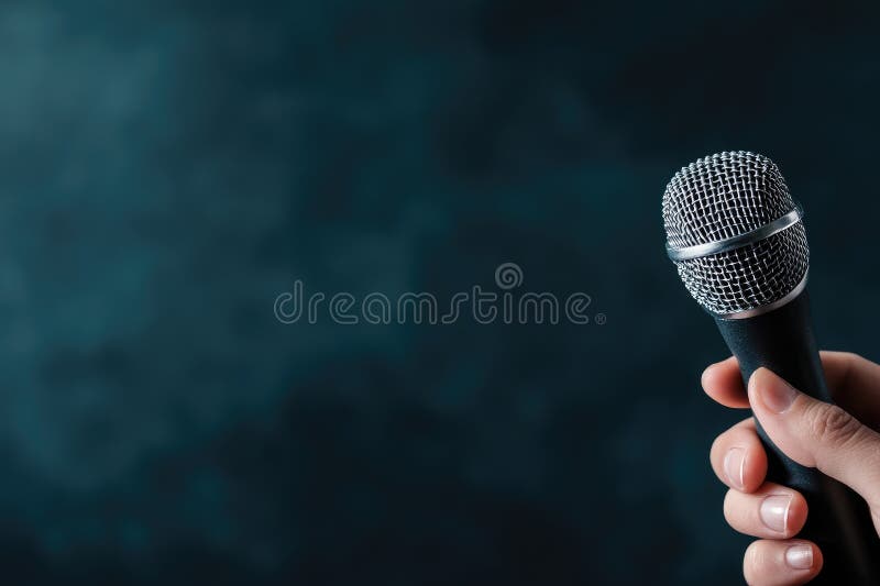 A Microphone is Being Held by a Person Stock Illustration ...