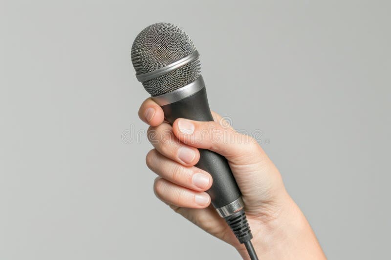A Microphone is Being Held by a Person S Hand Stock Photo - Image of ...