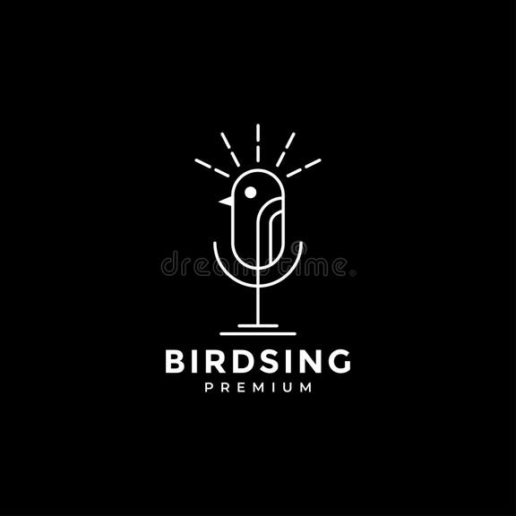 Microphone Bird Logo Design Vector Stock Vector - Illustration of ...