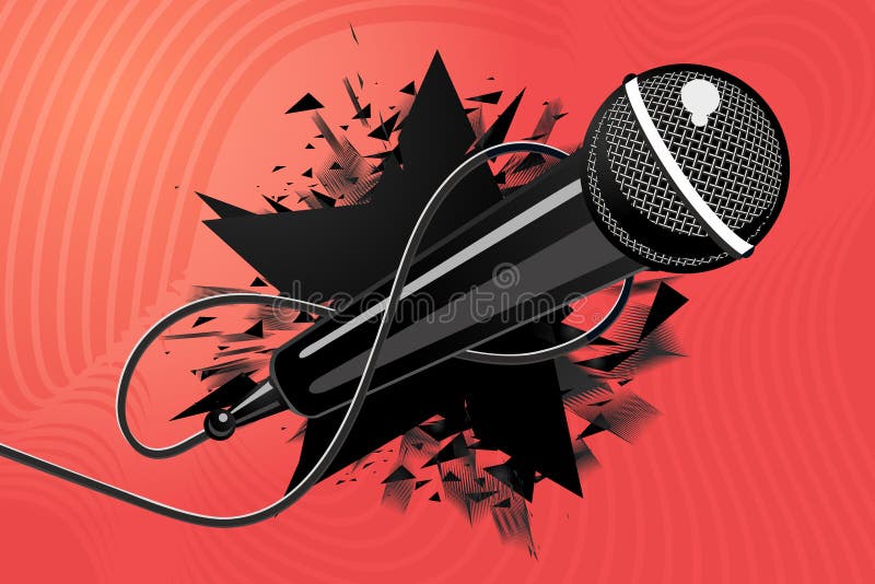 Microphone Star Shape Concept Logo Design. Stock Vector - Illustration ...