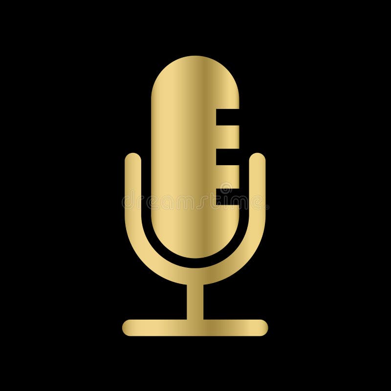 Golden Microphone Detailed Web Icon, Vector Illustration Stock Vector ...