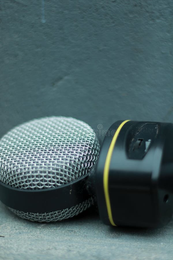 Microphone is Black on a White Background Stock Photo - Image of circle ...