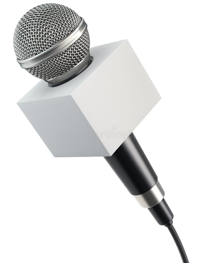 Microphone with Blank Advertising Box Stock Illustration - Illustration ...