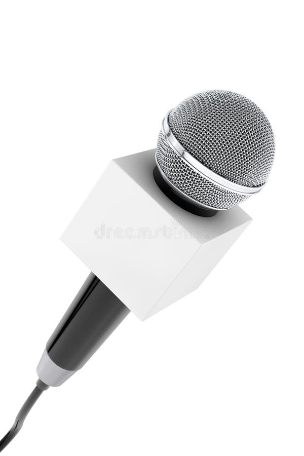 Microphone with Blank Box Isolated Stock Illustration - Illustration of ...