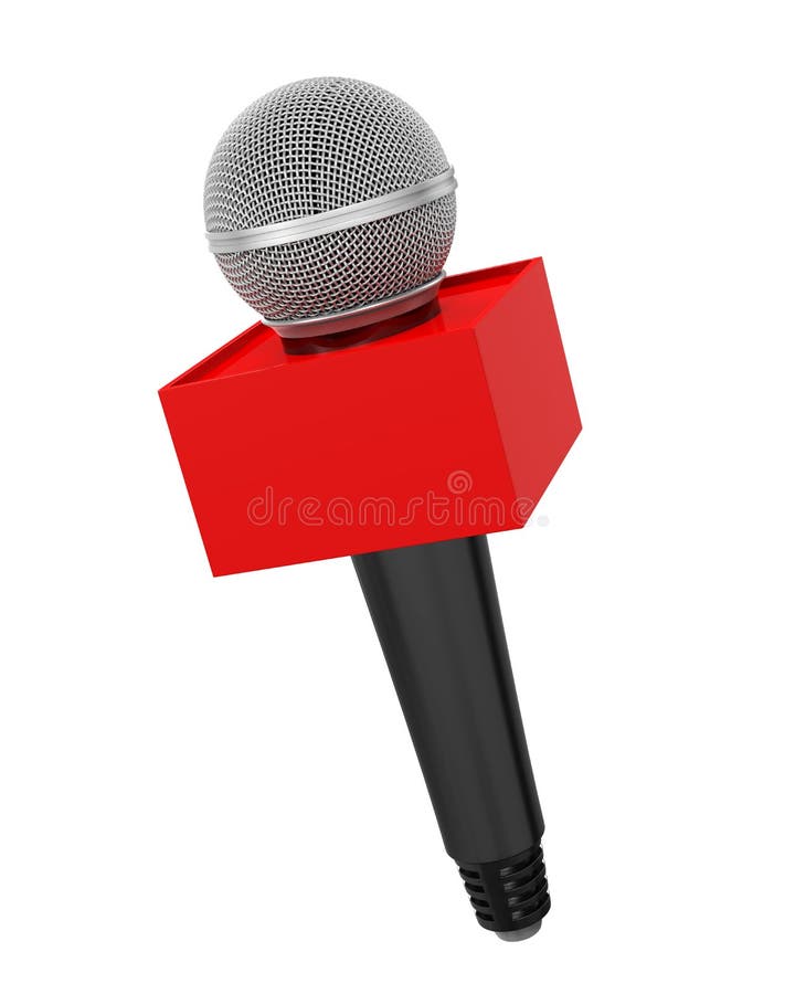 Microphone with Blank Box Isolated Stock Illustration - Illustration of ...
