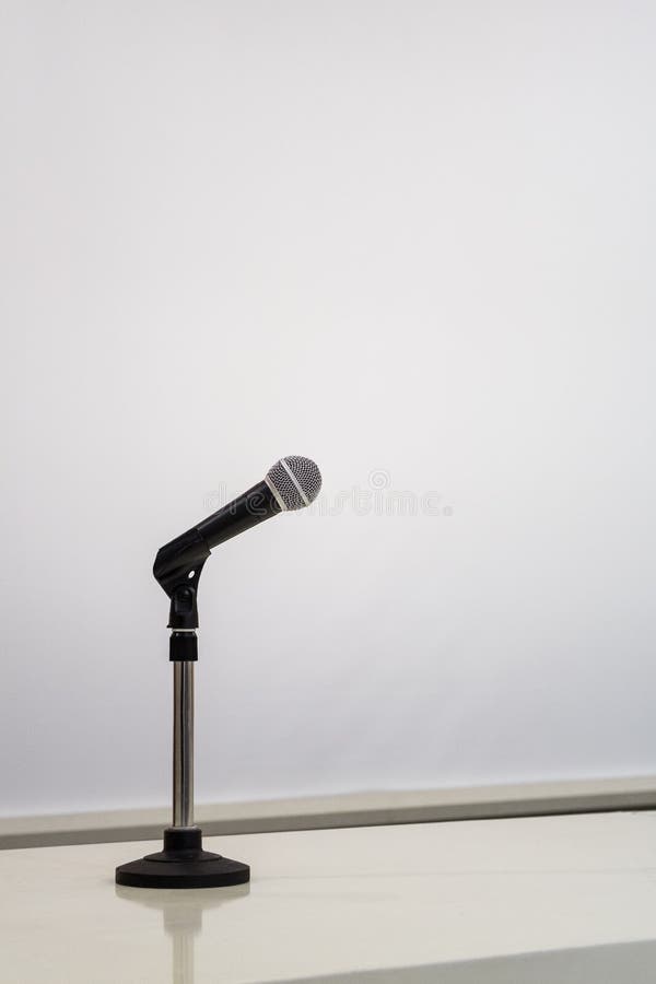 Microphone with a Blank Whiteboard Stock Photo - Image of computer ...