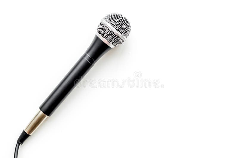 Microphone for Blogger, Journalist or Musician Work on White Background ...