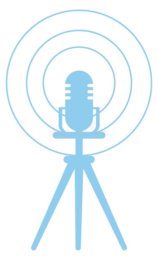 Microphone Blue Icon. Voice Recording Technology Symbol Stock Vector ...