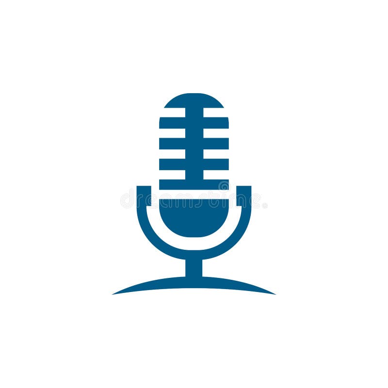 Microphone Blue Icon on White Background. Blue Flat Style Vector ...